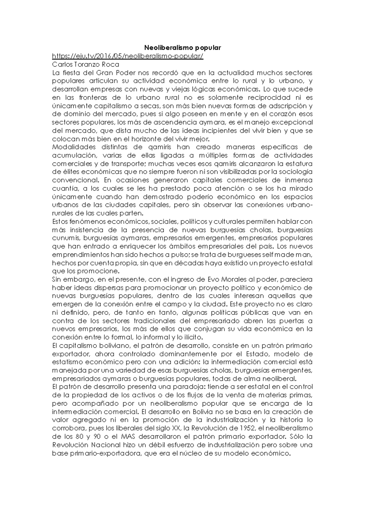 Neoliberalismo popular - Neoliberalismo popular eju/2016/05 ...