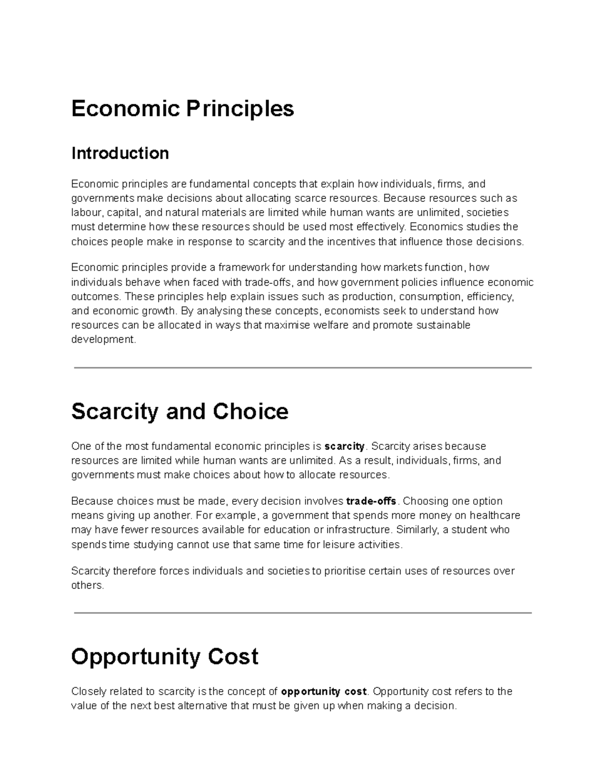 Economic Principles: Understanding Scarcity, Choice, and Incentives ...