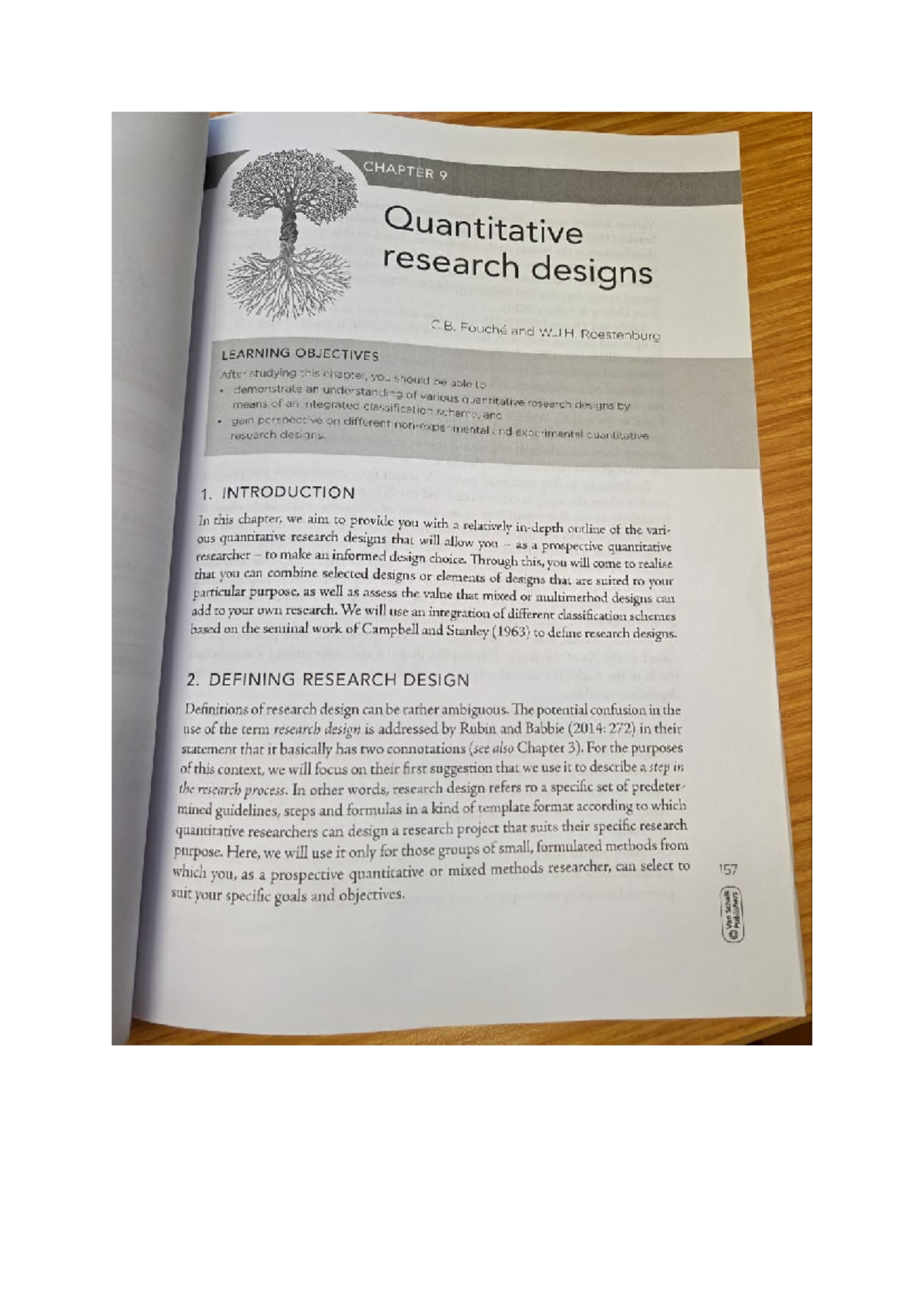 Chapter 9: Overview of Quantitative Research Designs & Methods - Studocu
