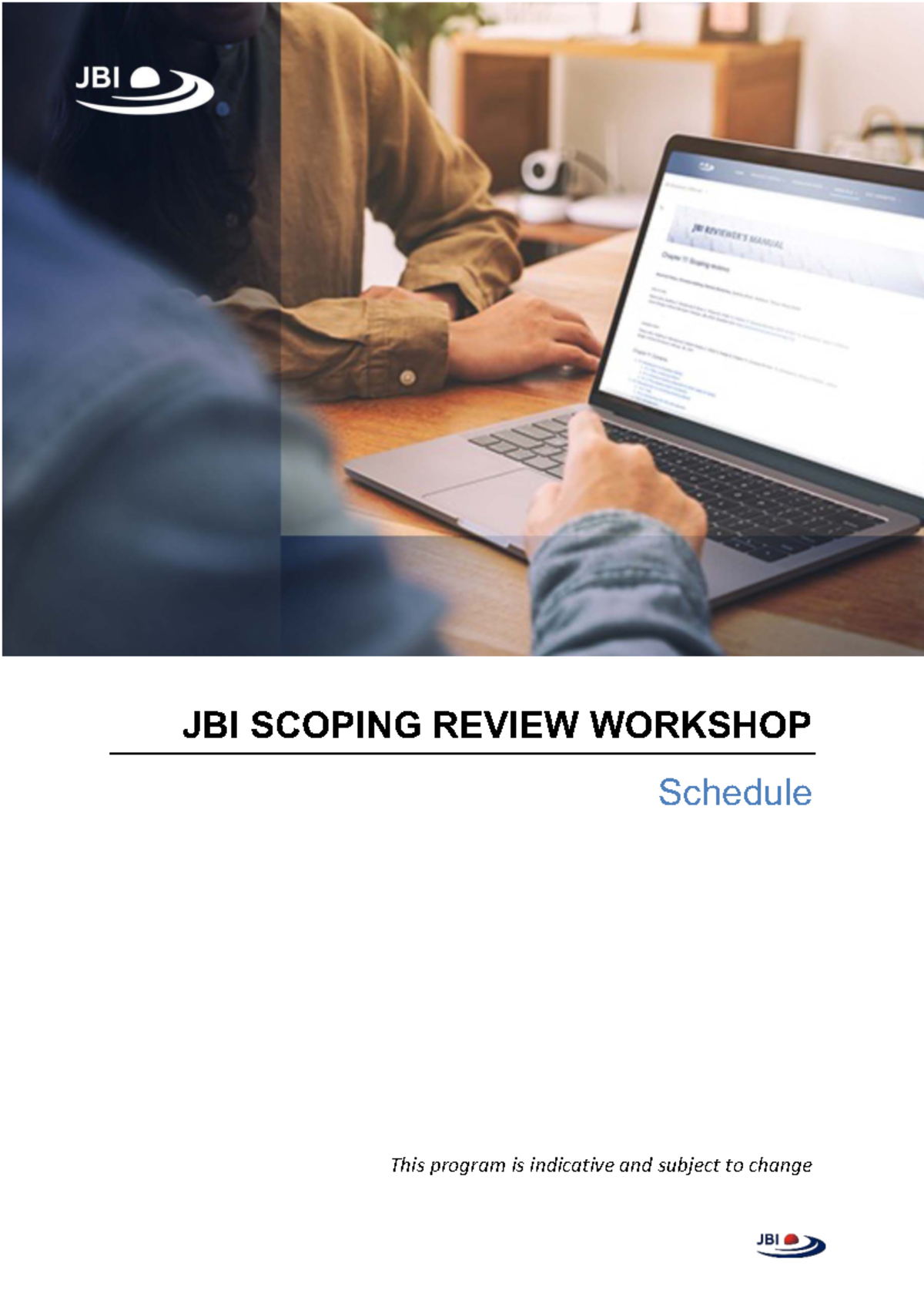 JBI SCOPING REVIEW WORKSHOP Schedule & Overview - Studocu