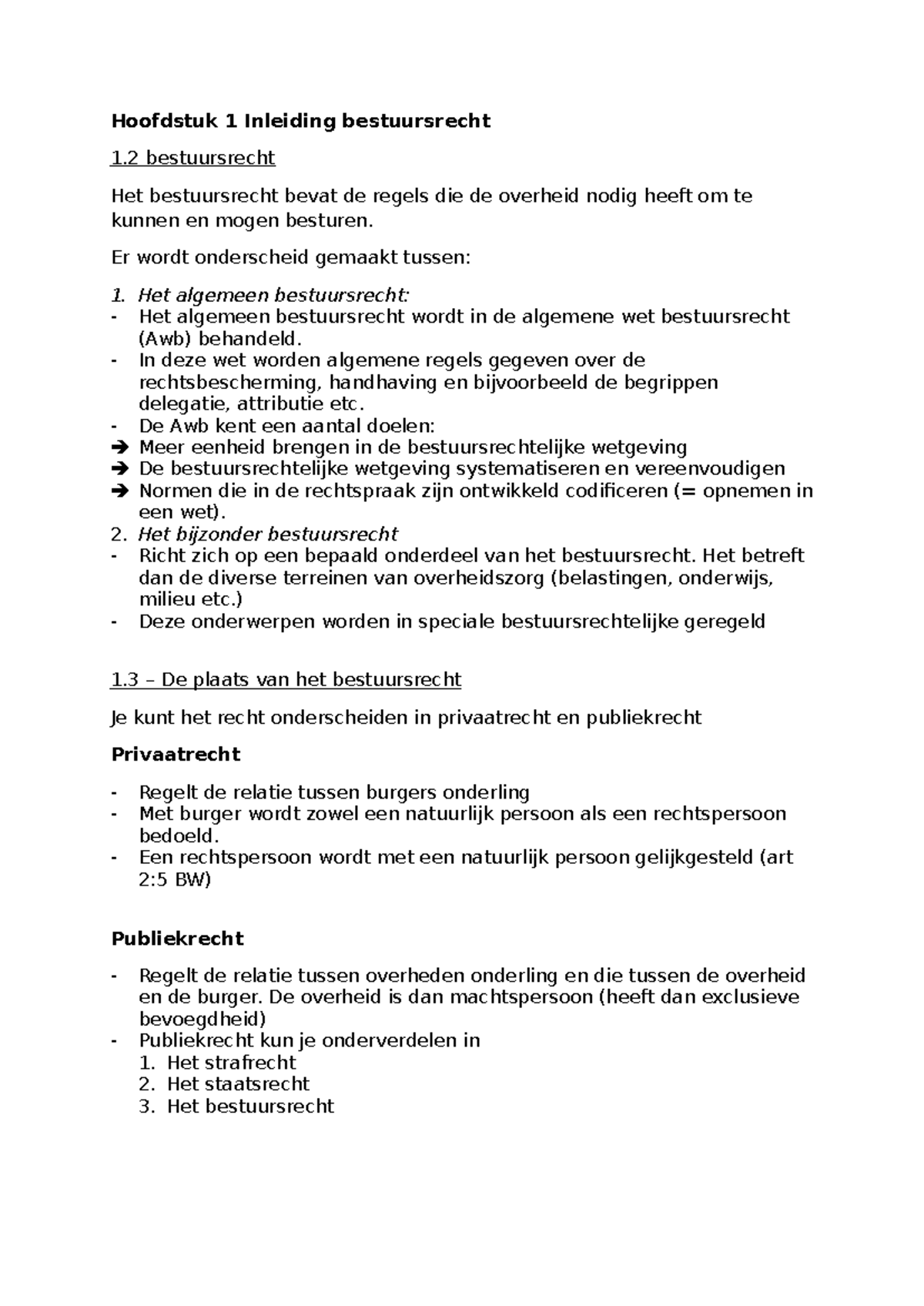 Bestuursrecht Blok 4: Inleiding en Kenmerken van Bestuursrecht ...