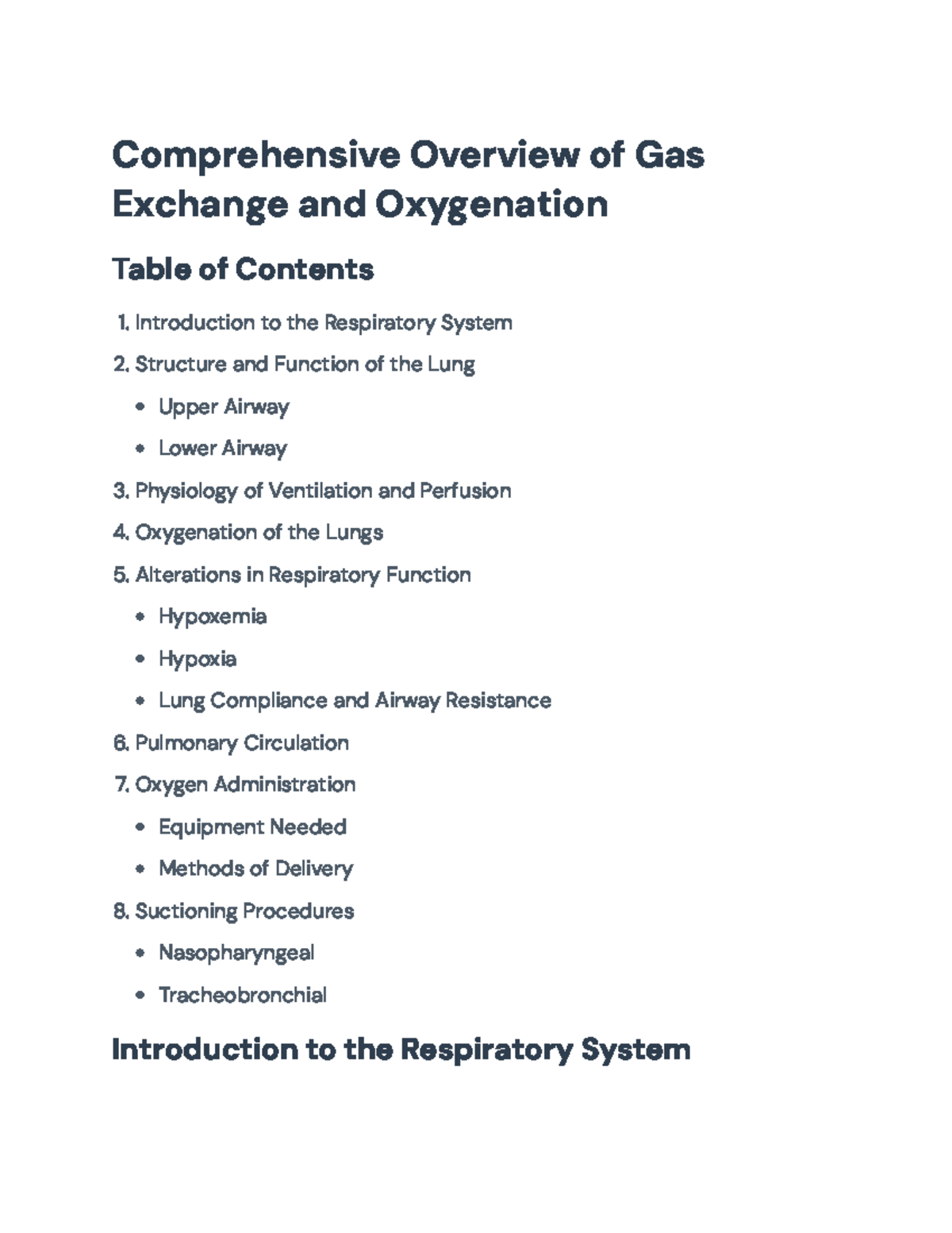 Respiratory System Overview: Gas Exchange & Oxygenation Essentials ...