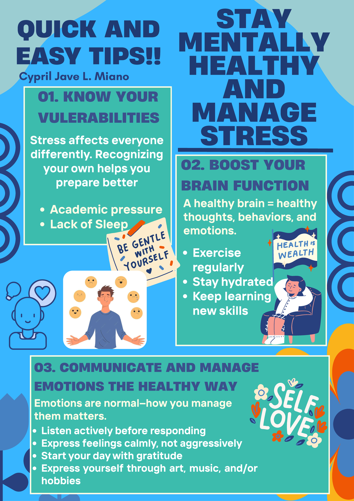 Mental Health and manage stress Poster - 01. KN0W YOUR VULERABILITIES ...