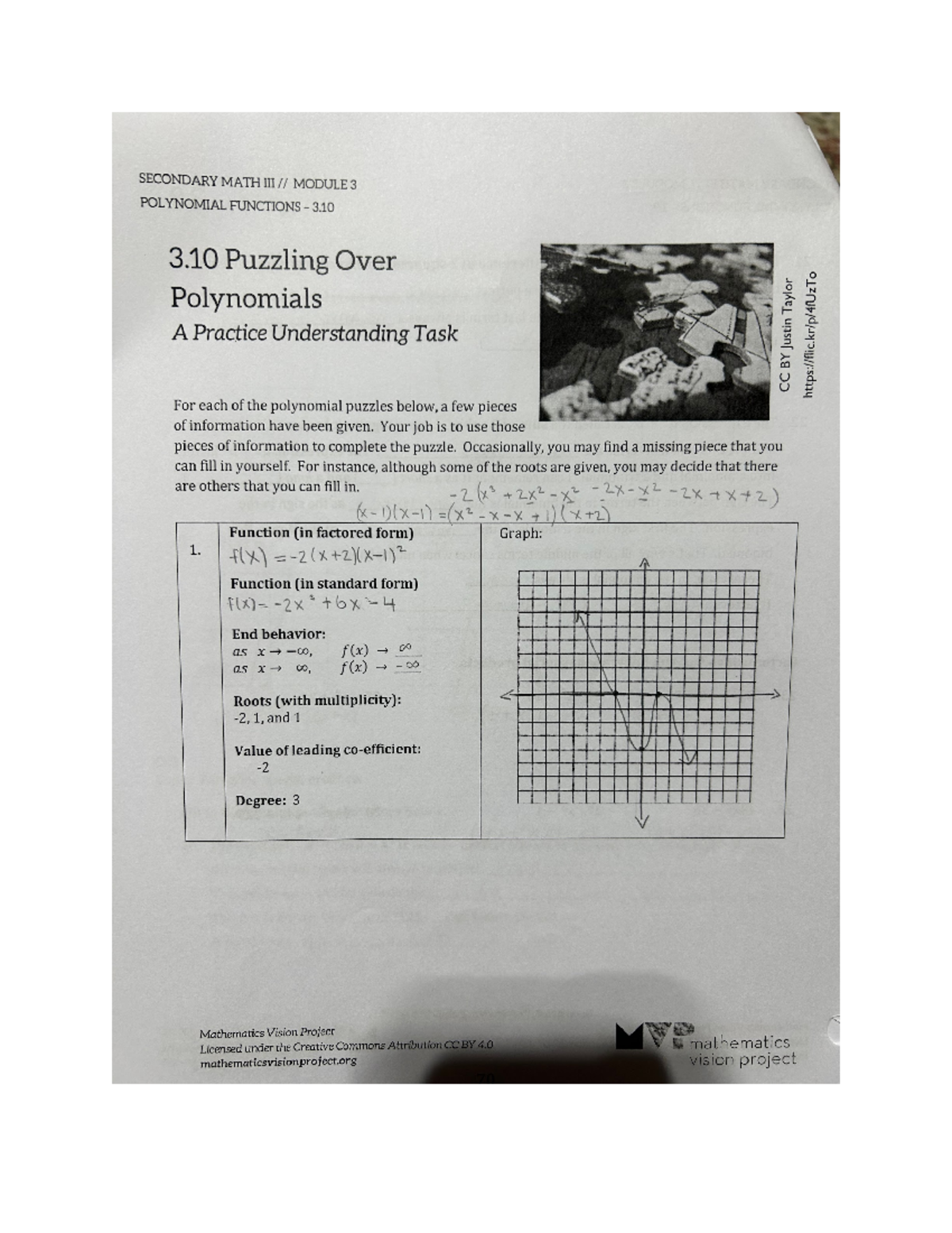 Secondary Math 3 Module 3.10 Polynomial Functions Practice Task - Studocu