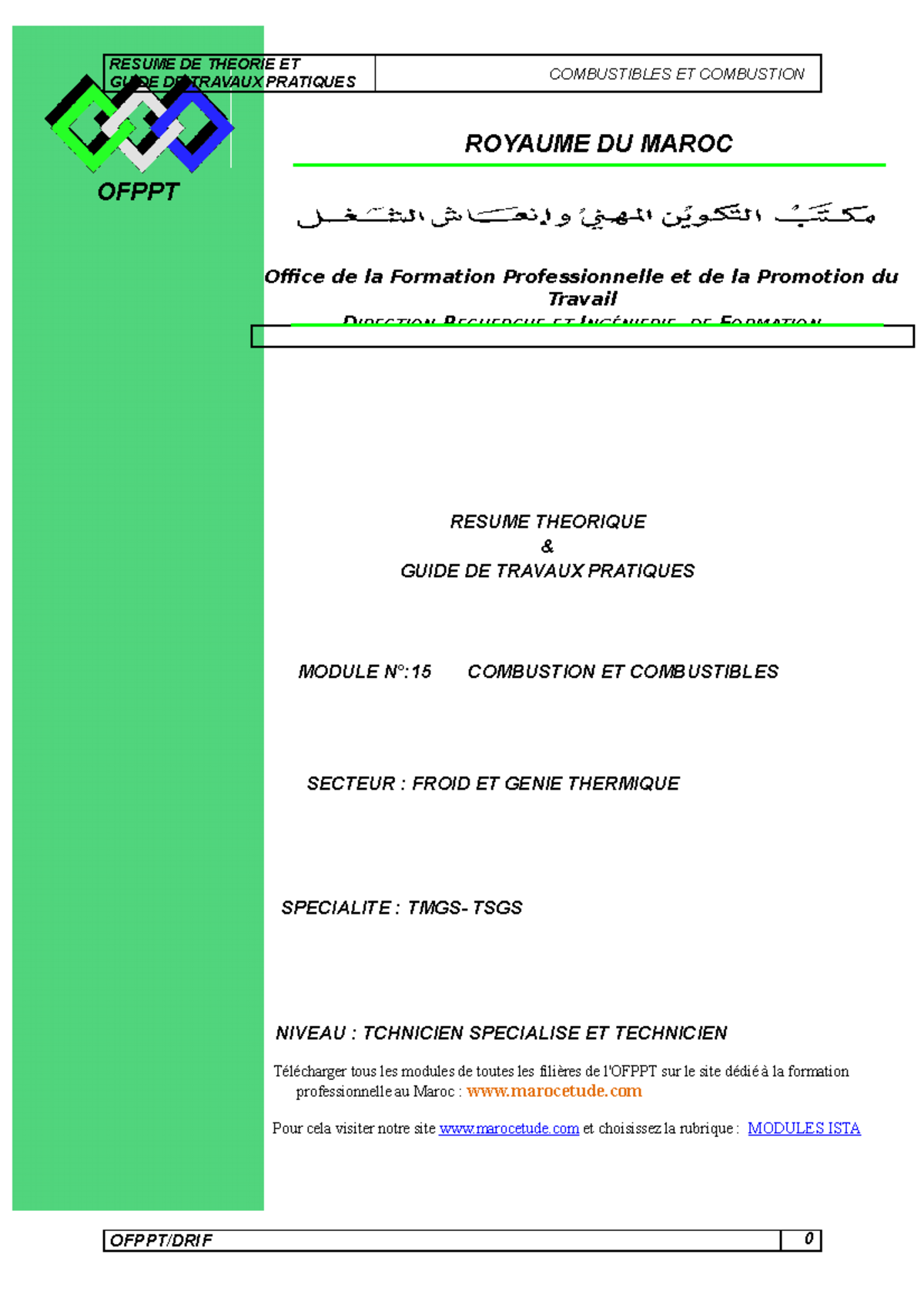 Module 15: Guide Pratique sur Combustibilité et Combustion (TSGC-TMGC ...
