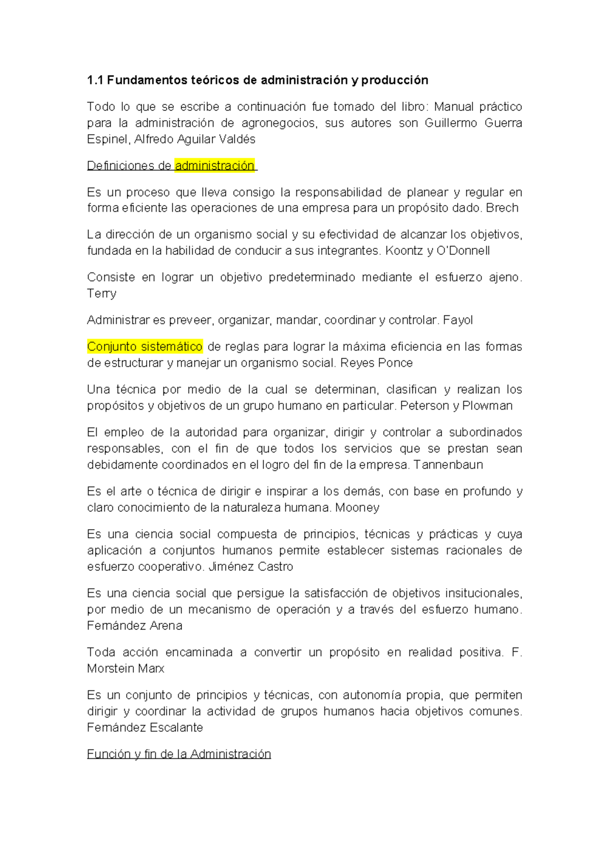 1.1 Fundamentos Teóricos de Administración y Producción - Studocu