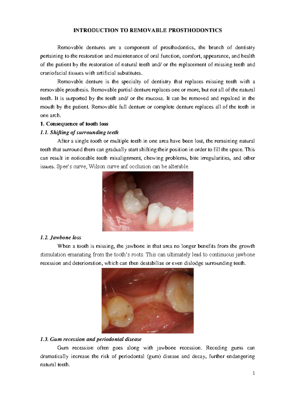 INTRODUCTION TO REMOVABLE PROSTHODONTICS (DENT 101) - Studocu