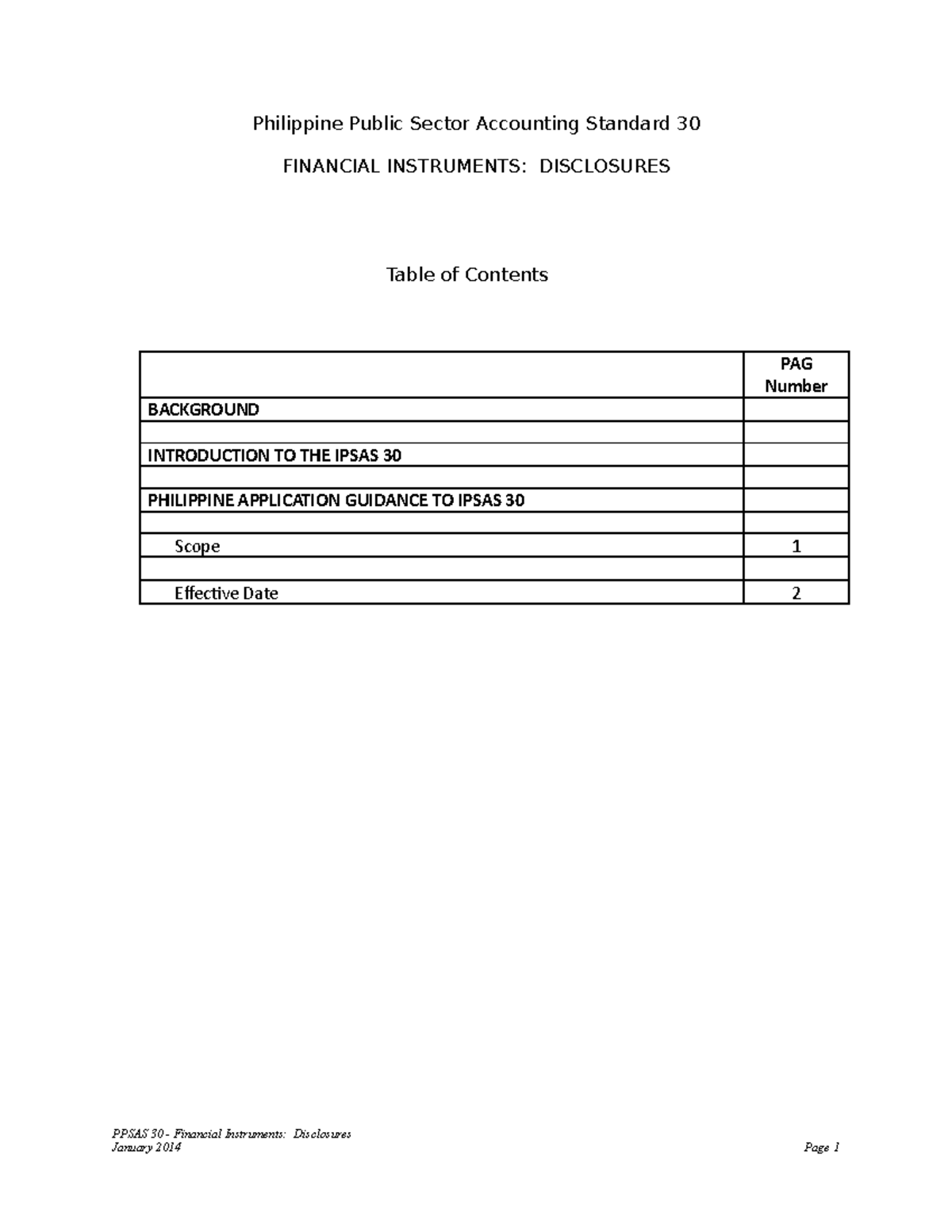 PPSAS 30 - IPSAS 30 Financial Instruments: Disclosures Overview - Studocu