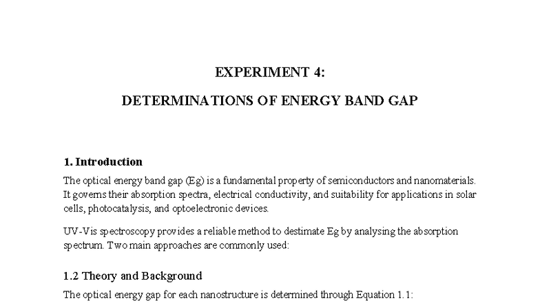 Experiment 4: Determining Energy Band Gap of TiO2 Nanostructures ...