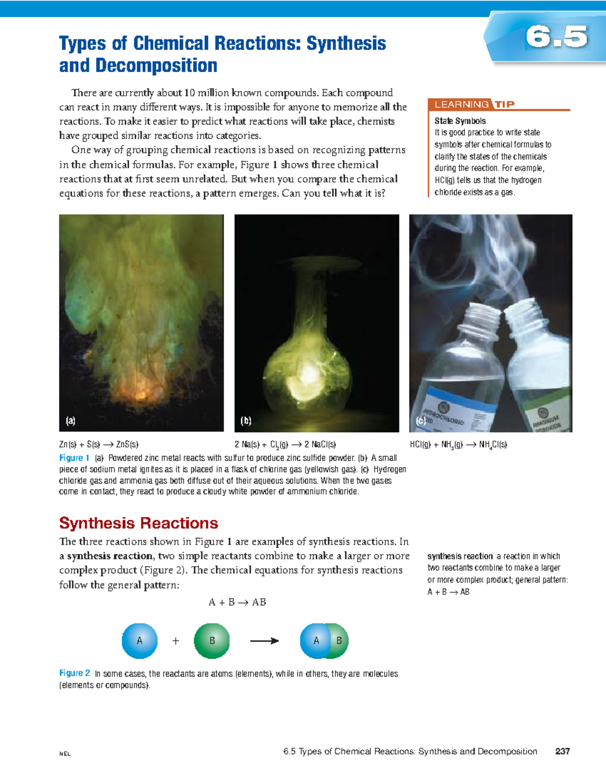 6.5 Types of Chemical Reactions: Synthesis and Decomposition - Studocu