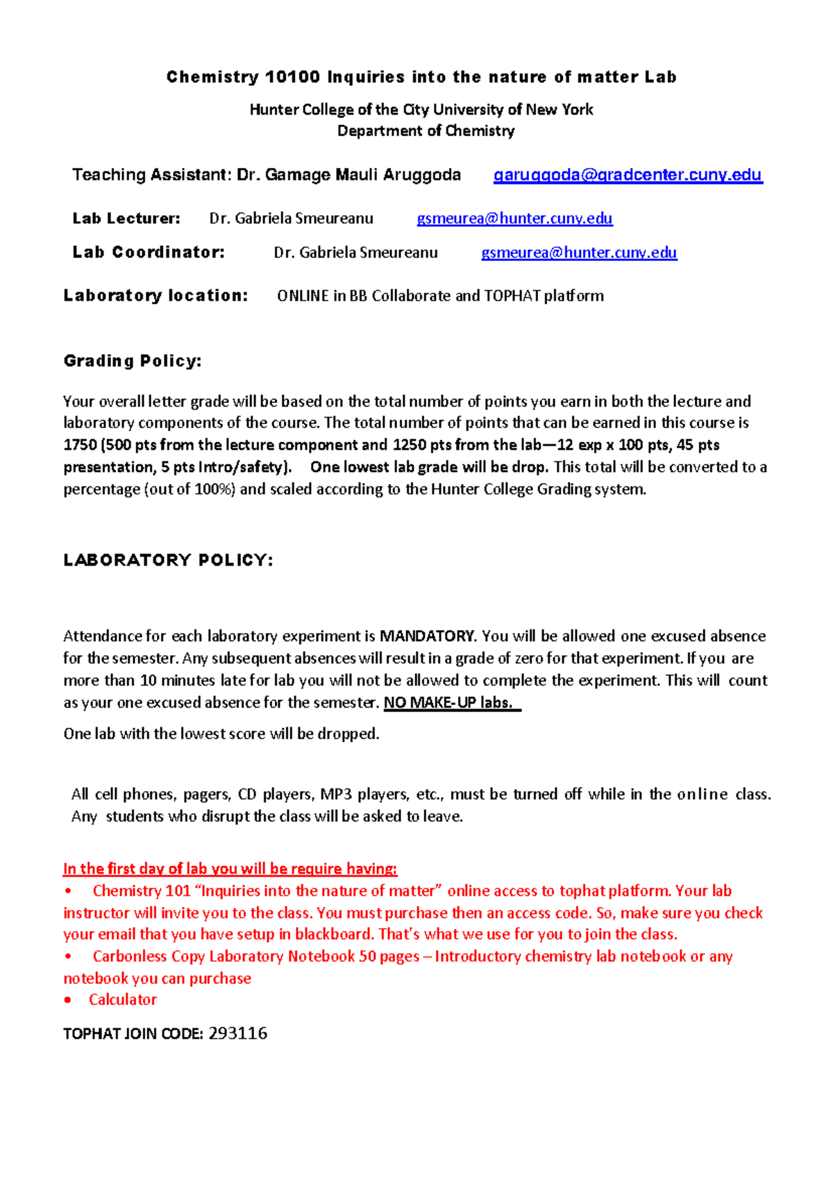 CHEM 101 Lab Guidelines & Policies - Fall 2021 Session - Studocu