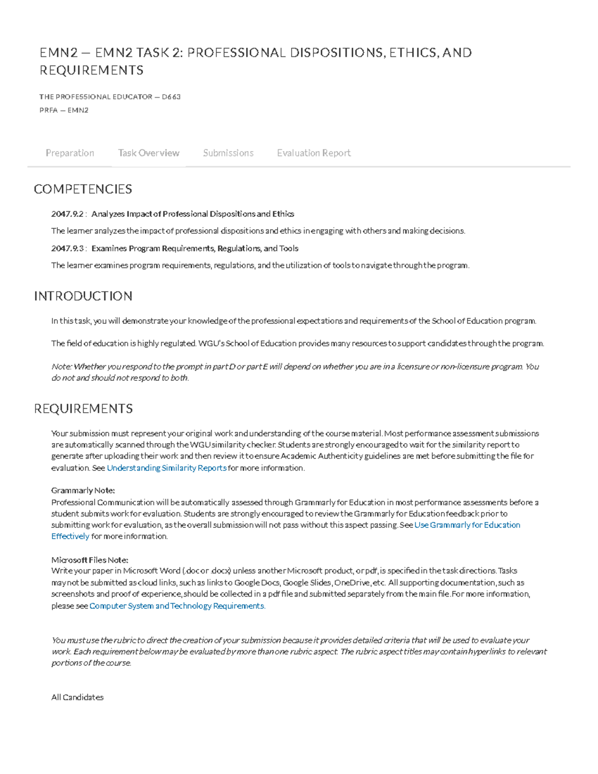 WGU D663 EMN2 Task 2: Professional Dispositions & Ethics Analysis - Studocu