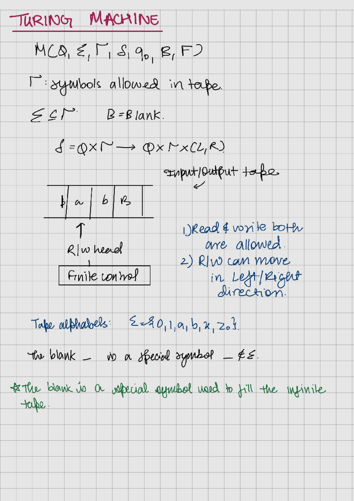 TURING MACHINE MCQs and Concepts - Unit 3 (250423) - Studocu