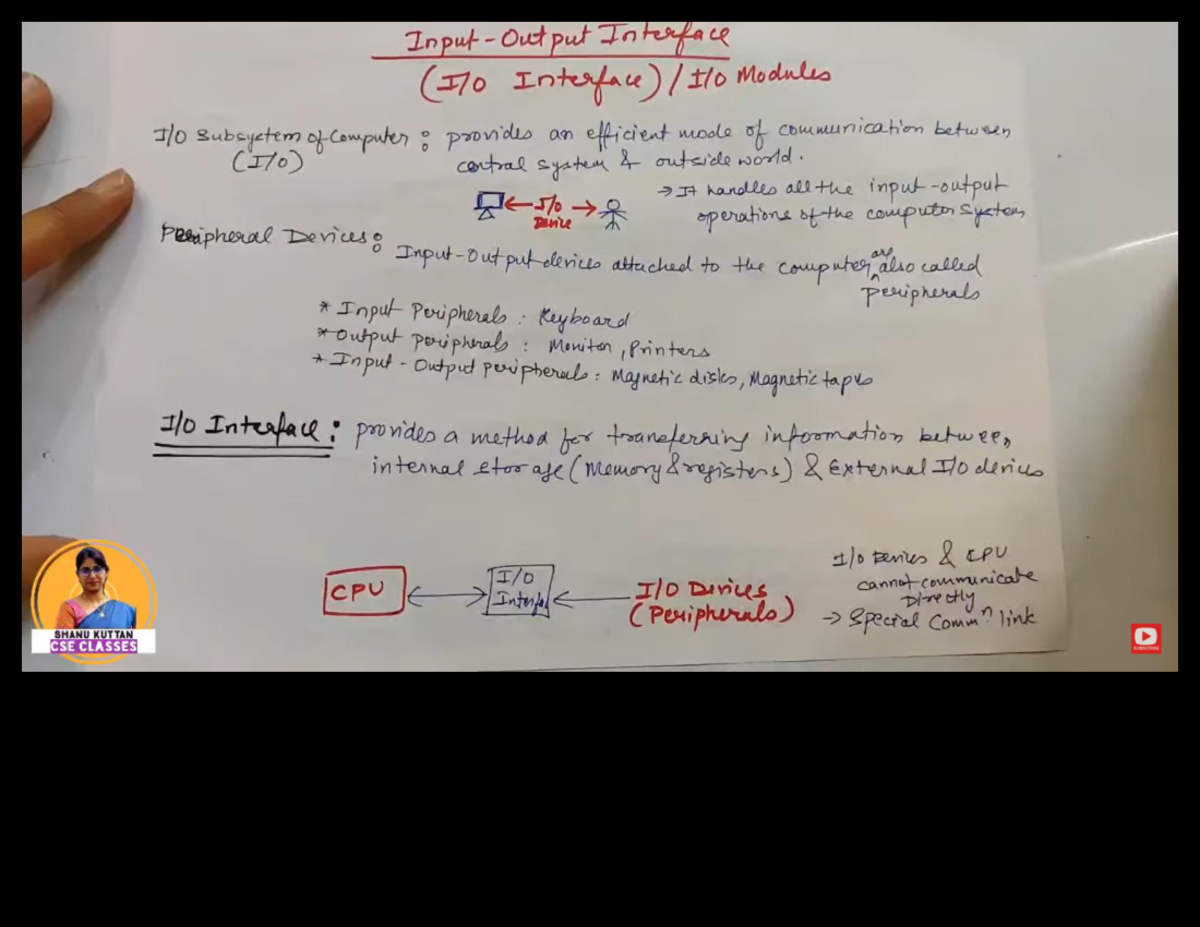 CSE101: Input/Output Interface Mapping & Data Transfer Overview - Studocu