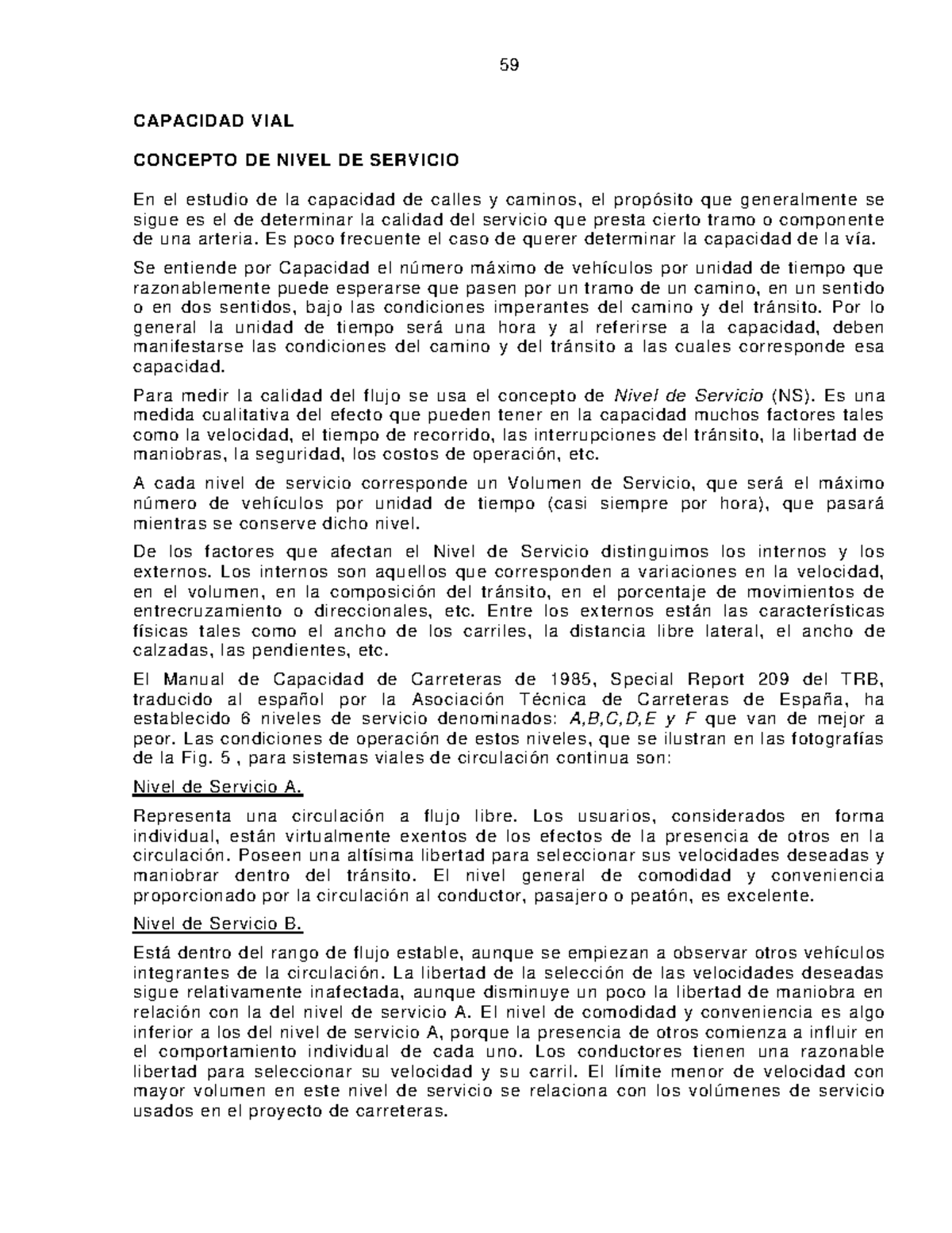 59 CAPACIDAD VIAL Y NIVELES DE SERVICIO EN INGENIERÍA DE TRÁNSITO - Studocu