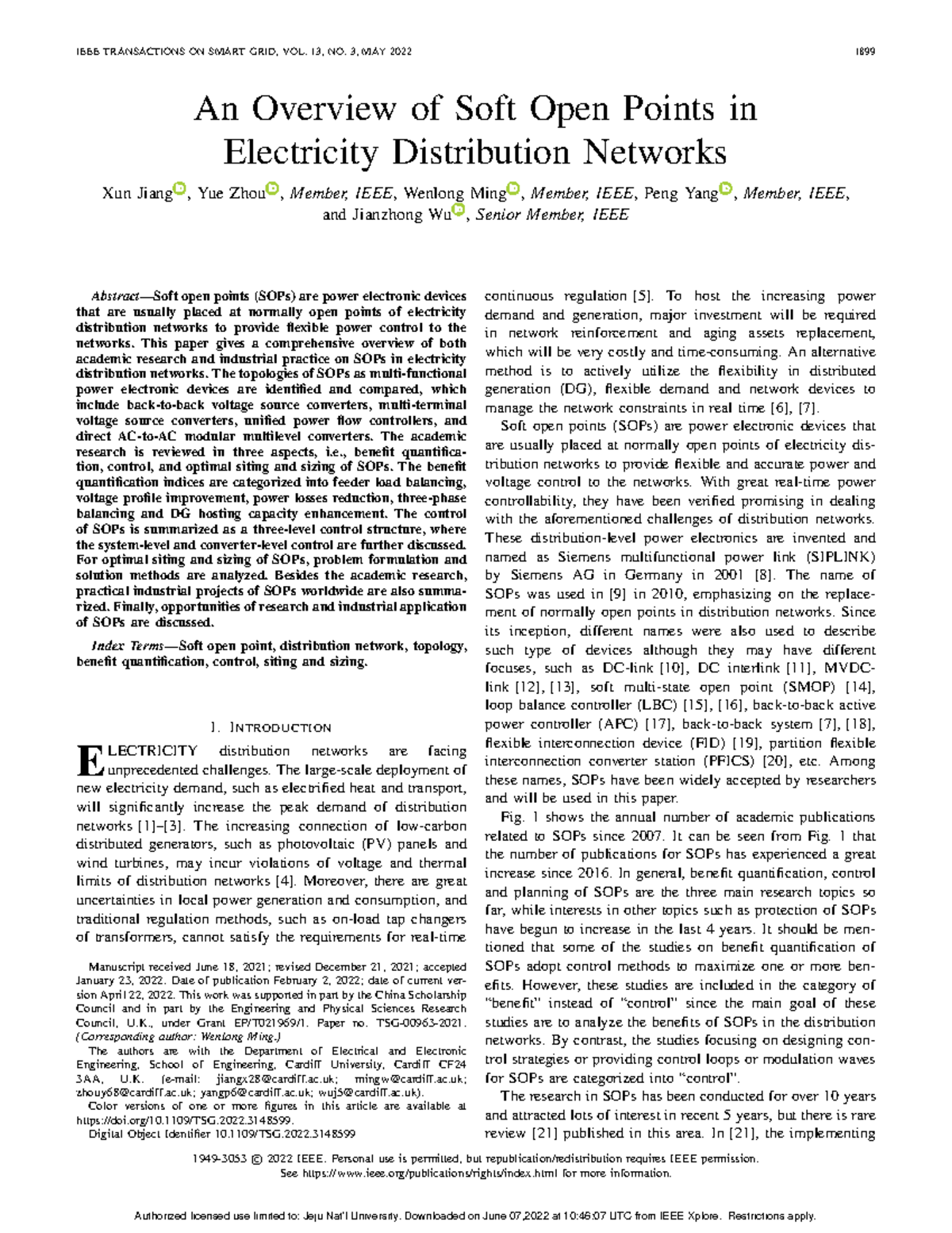 Final Exam: Comprehensive Study on Soft Open Points in Distribution ...