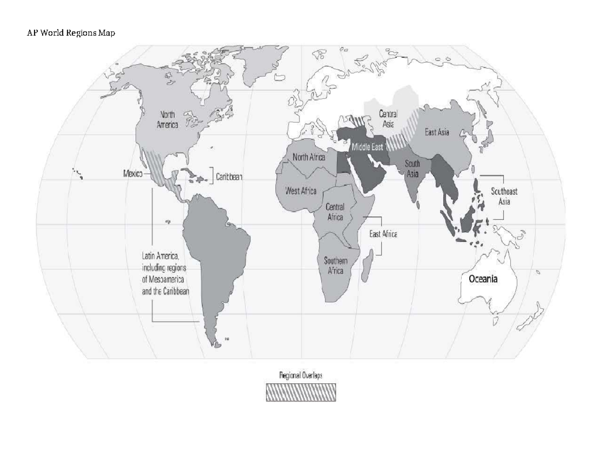 AP World Regions Map - guide - AP World Regions Map North Central ...