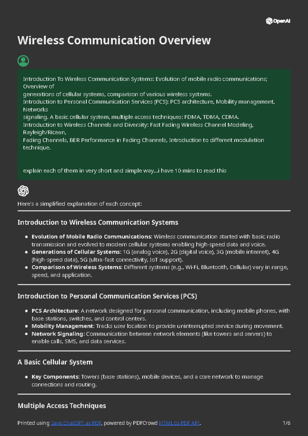 Wireless Communication Overview - Wireless Communication Overview ...