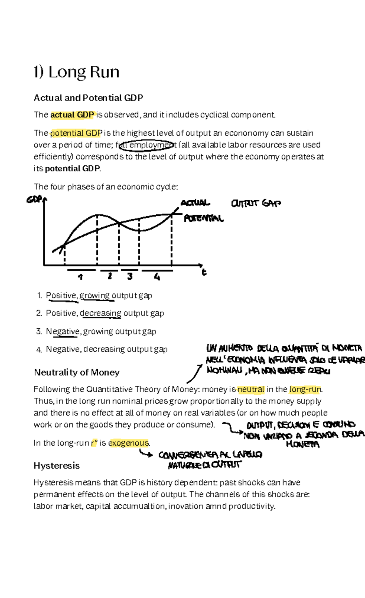 6) Long Run Analysis of Actual and Potential GDP Dynamics - Studocu