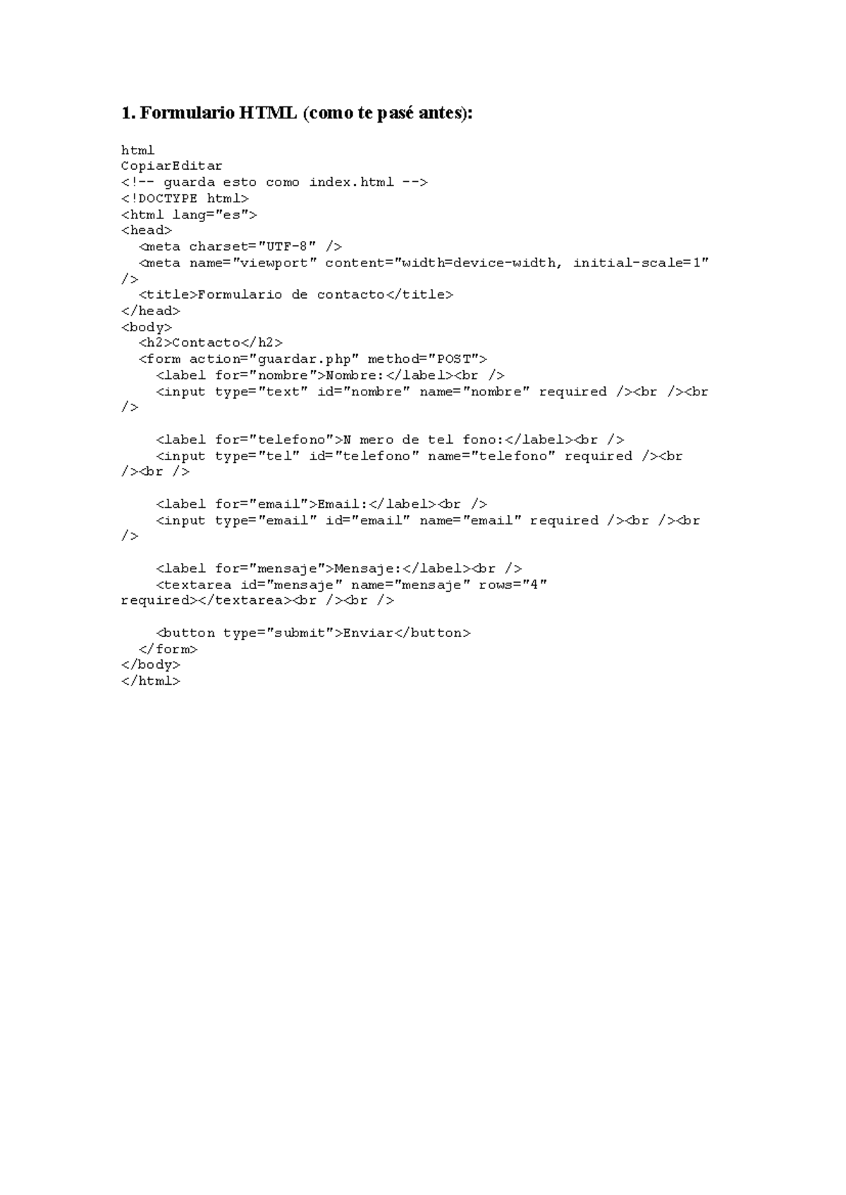 MySQL Database Setup with HTML Form Guide - Studocu