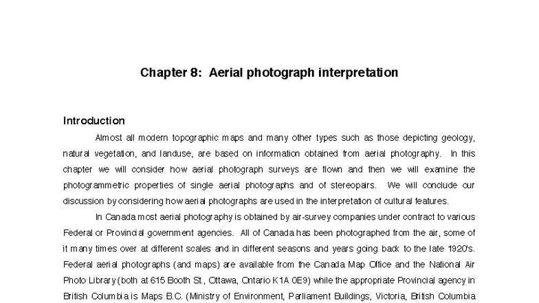 Chapter 8: Aerial Photography Interpretation and Analysis - Studocu