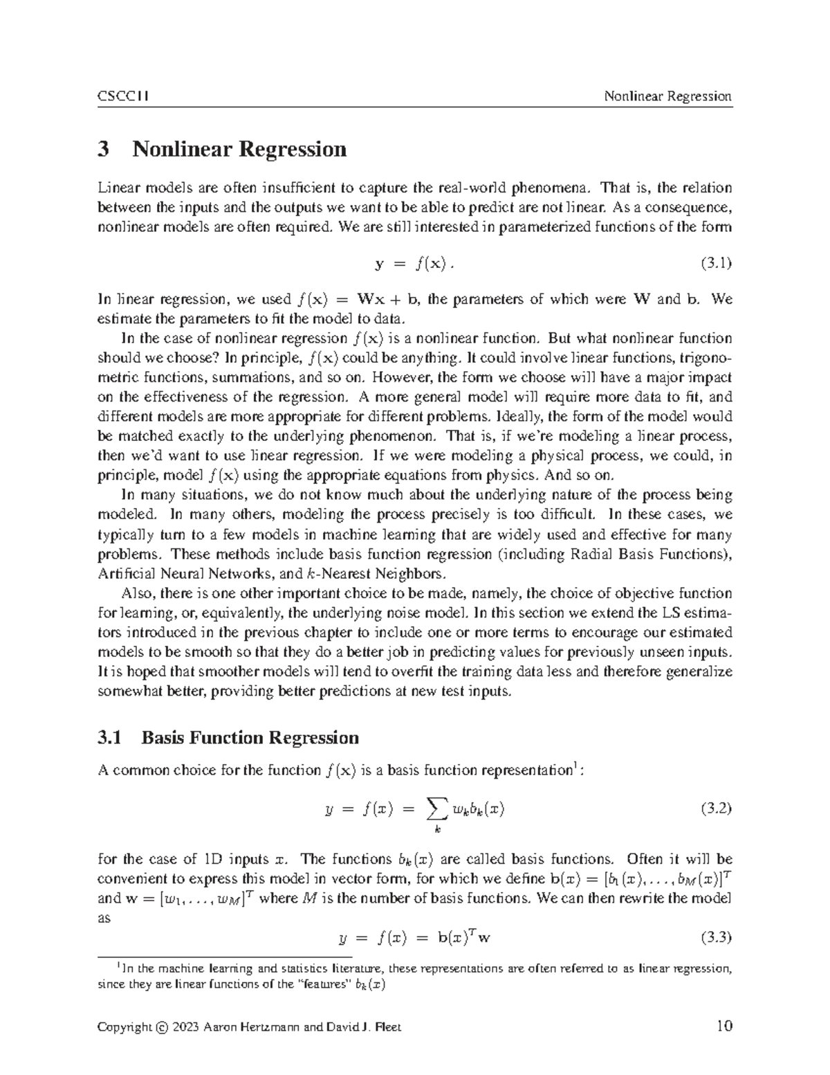 CSCC11 Nonlinear Regression: Understanding Nonlinear Models and ...