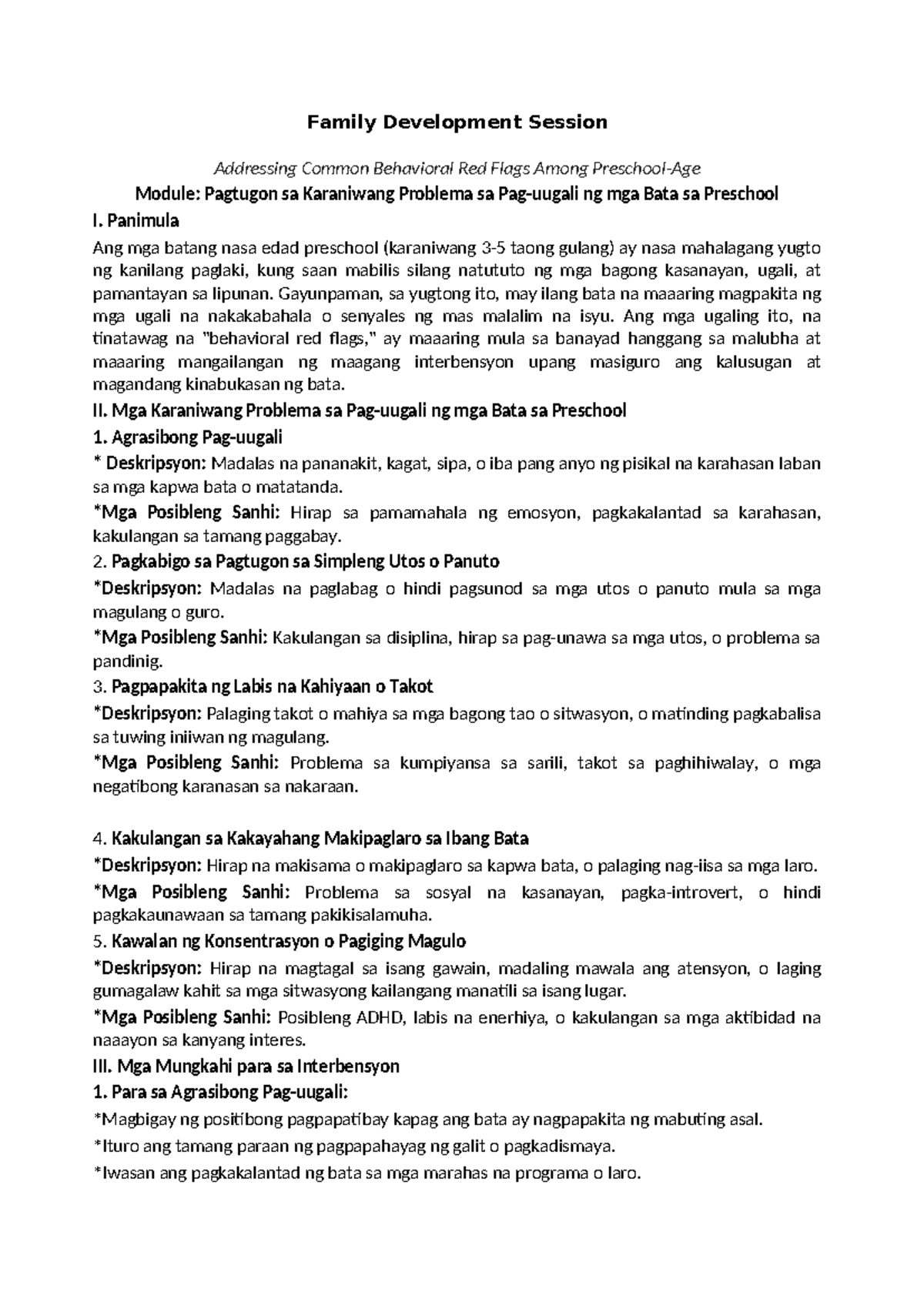 FDS September: Pagkilala sa mga Behavioral Red Flags ng Preschoolers ...