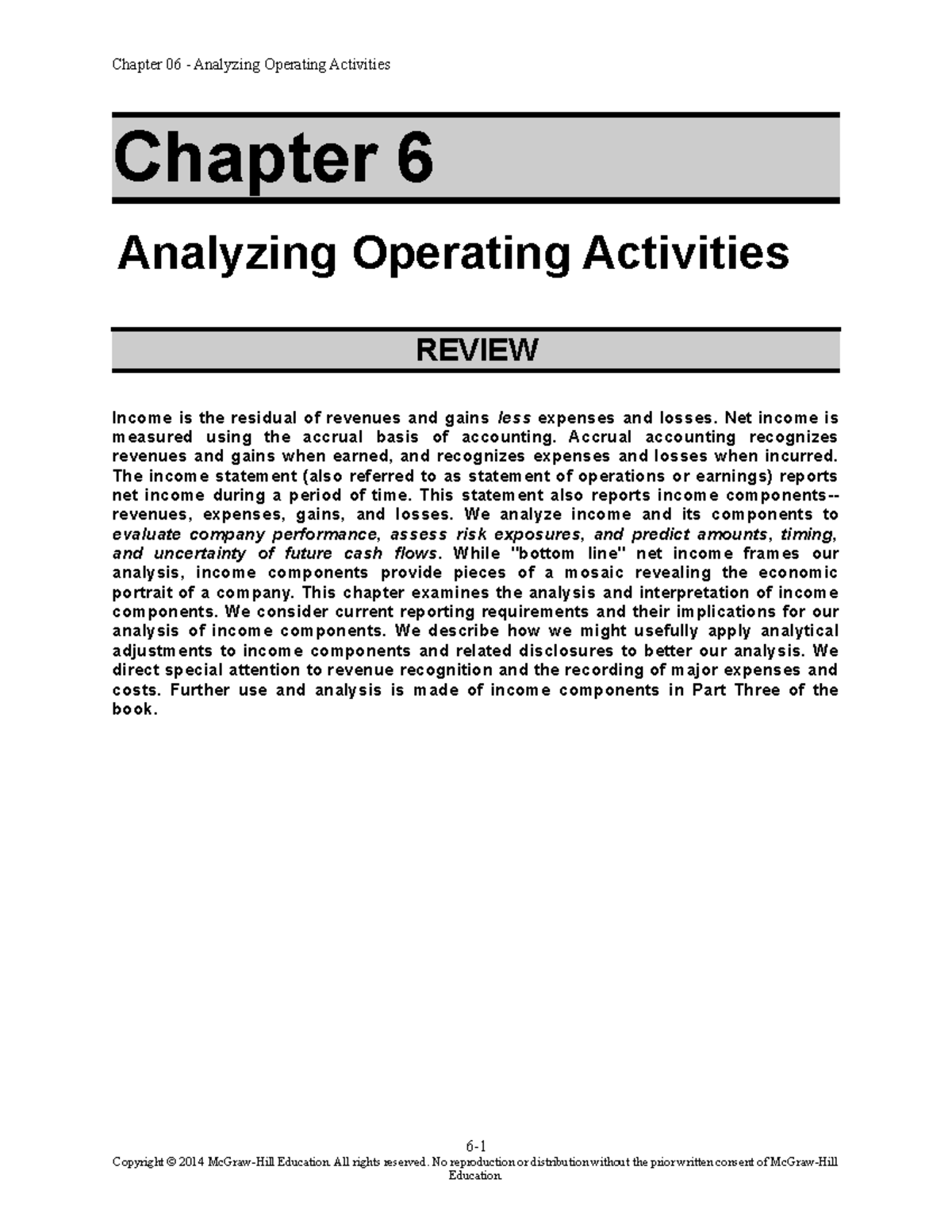 Financial Statement Analysis - SM Chapter 006: Income Components ...