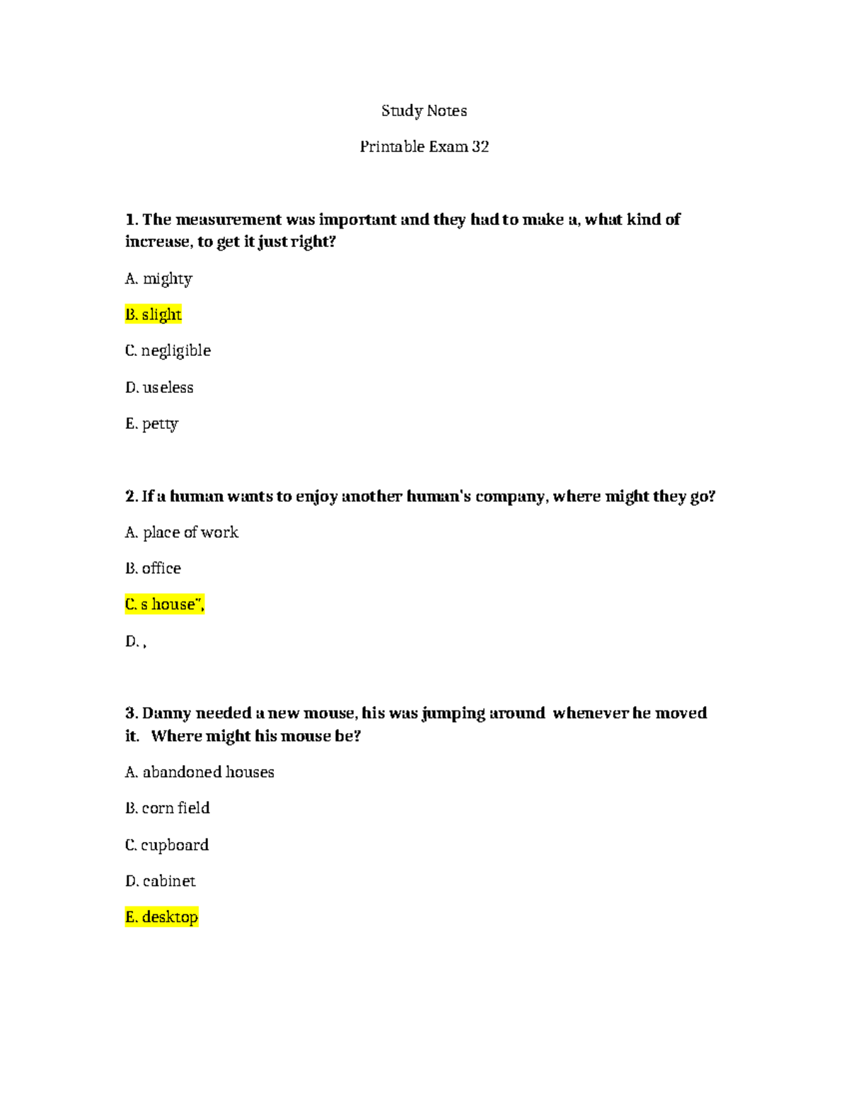 Study Notes for Exam 32: Key Concepts and Questions - Studocu