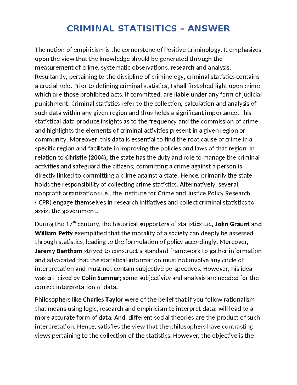CRIM 101: Understanding the Role of Criminal Statistics in Criminology ...