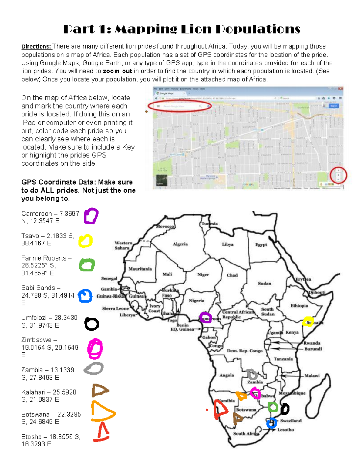 04a. Mapping Lion Populations and Analyzing Microsatellite Data - Studocu