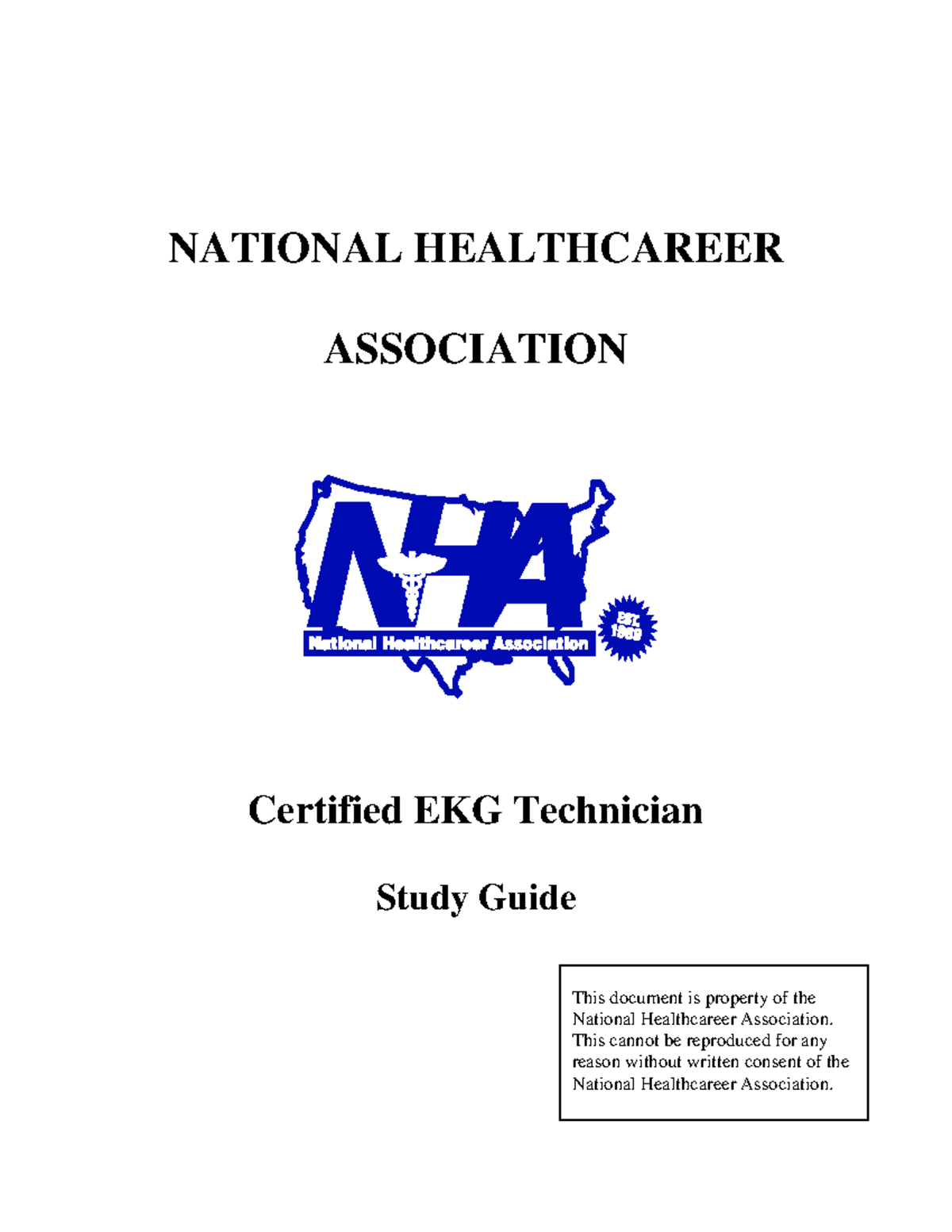 NHA Certified EKG Technician Exam Study Guide - Studocu