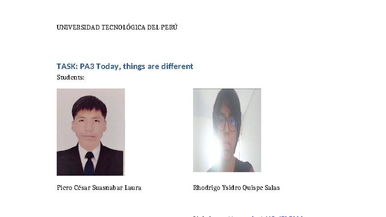 UTP Task PA3: Daily Routines Dialogue Analysis - Studocu