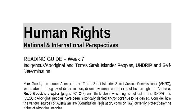 Wk 7 RG - Human Rights Perspectives on UNDRIP and Aboriginal Self ...