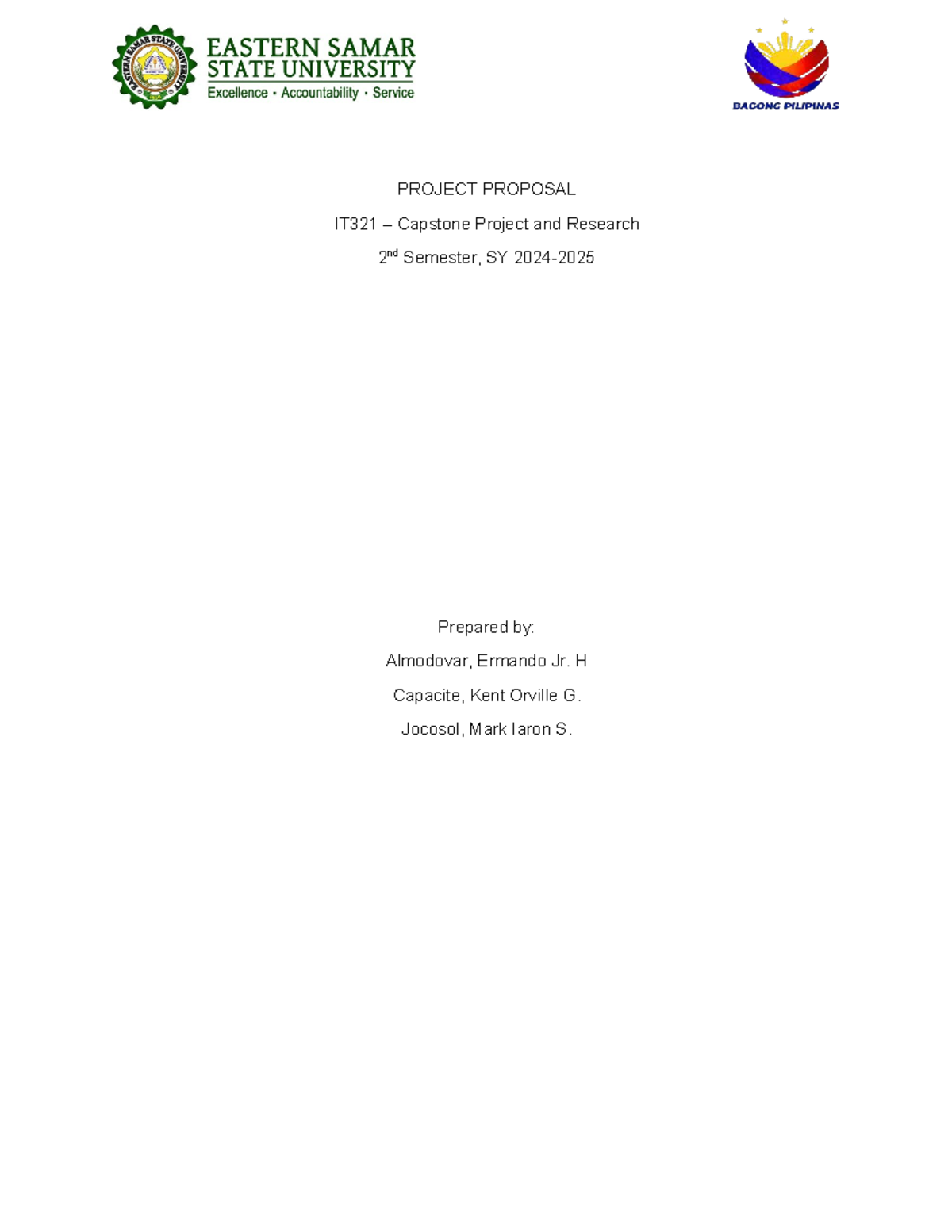 Capstone Title-Proposal - PROJECT PROPOSAL IT321 – Capstone Project and ...