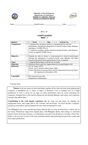 Filipino 9 SLMs 4th Quarter Module 1 - Department of Education Republic ...
