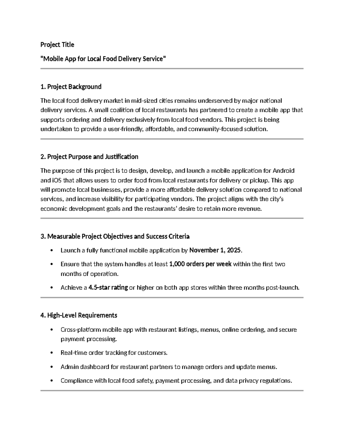 Local Food Delivery App Project Overview and Objectives - Studocu