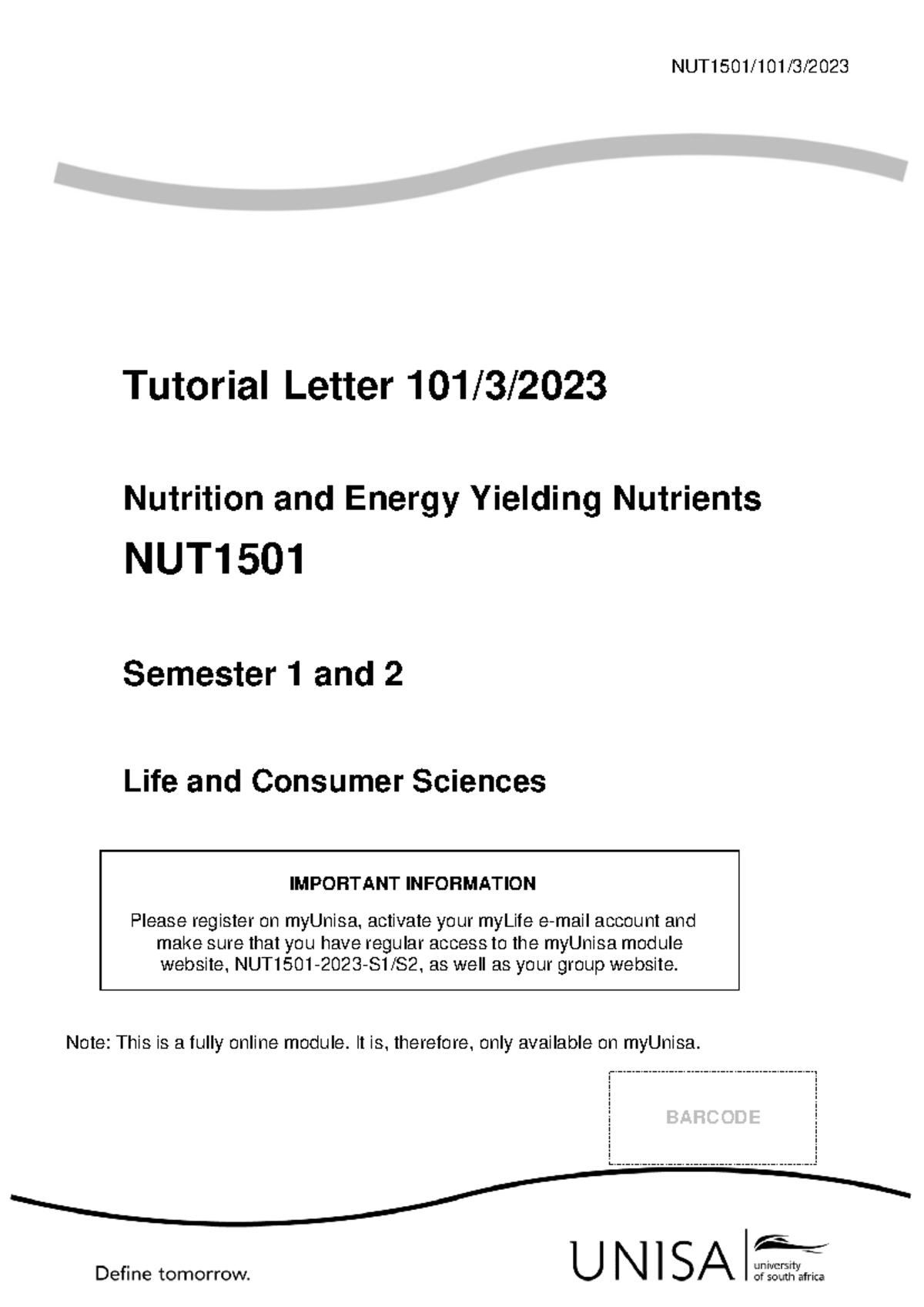 NUT1501 Tutorial Letter 101/3/2023: Nutrition and Energy Yielding ...