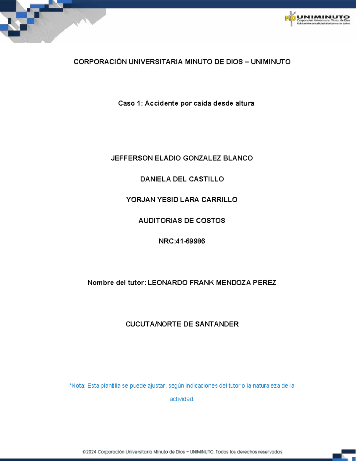 Caso 1: Análisis de Costos de Accidentes Laborales - AUDITORÍA Y COSTOS ...