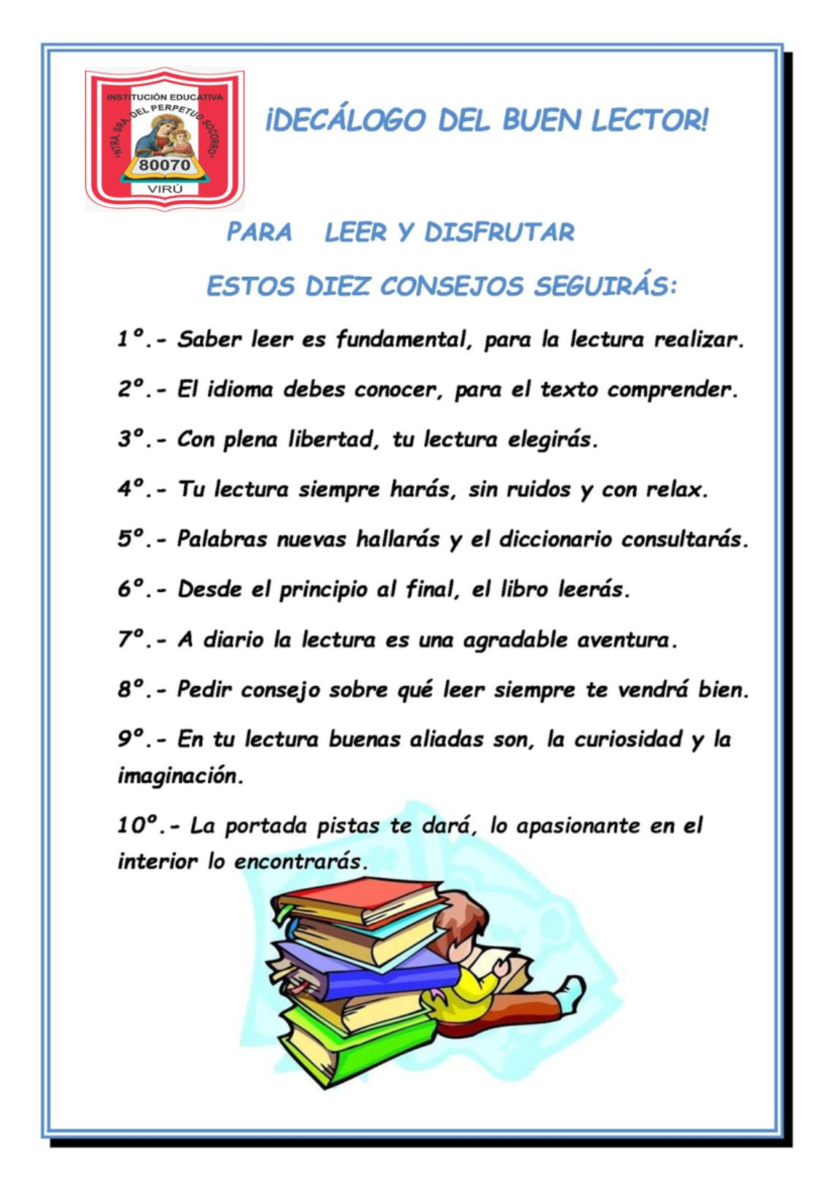 Decálogo del Buen Lector: 10 Consejos para Leer y Disfrutar 80070 - Studocu