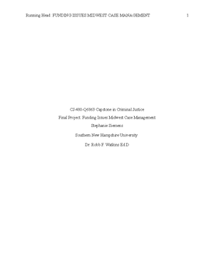 [Solved] reflect on the significance of the capstone in relation to your - Capstone in Criminal ...