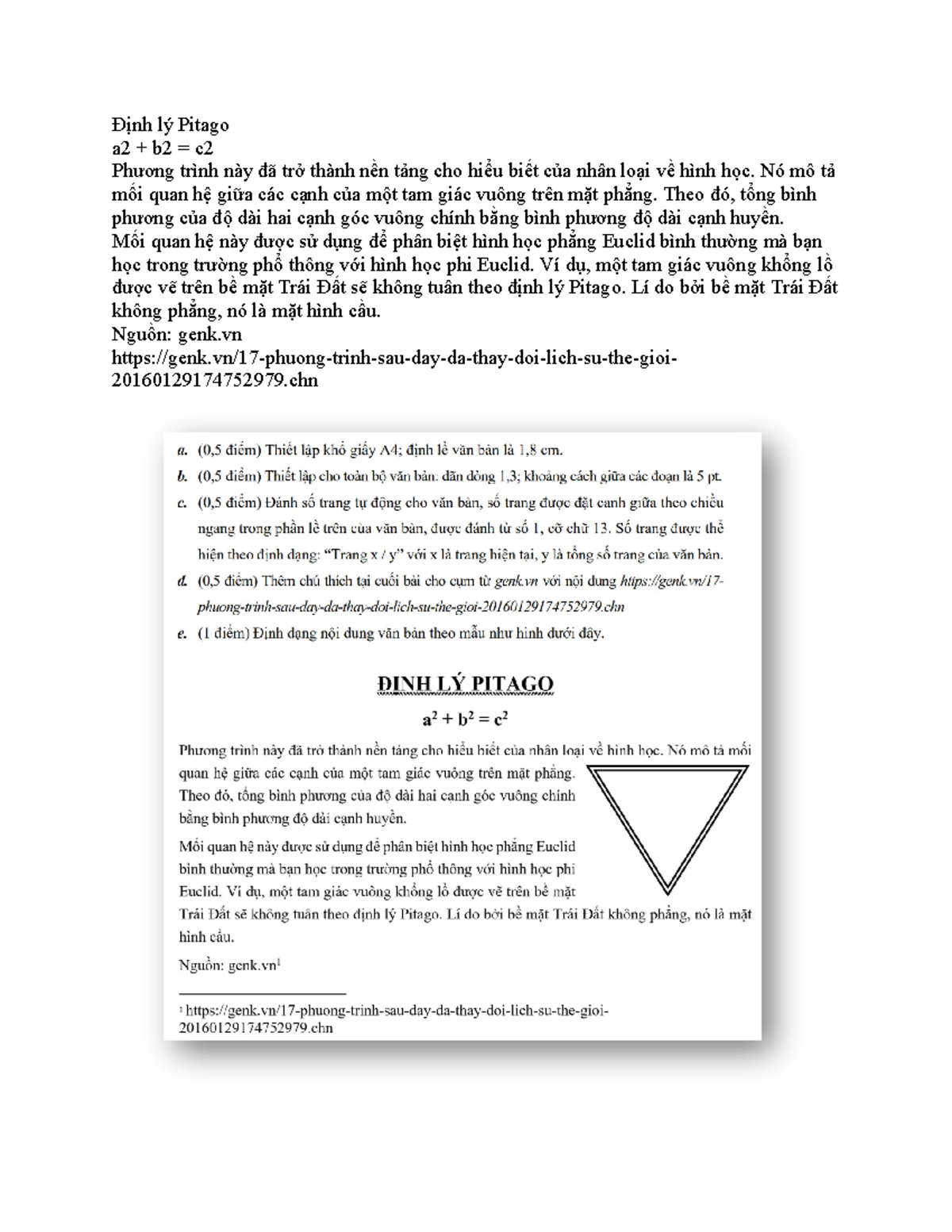 2024 - TRINH - Định lý Pitago a2 + b2 = c Phương trình này đã trở thành nền tảng cho hiểu biết ...