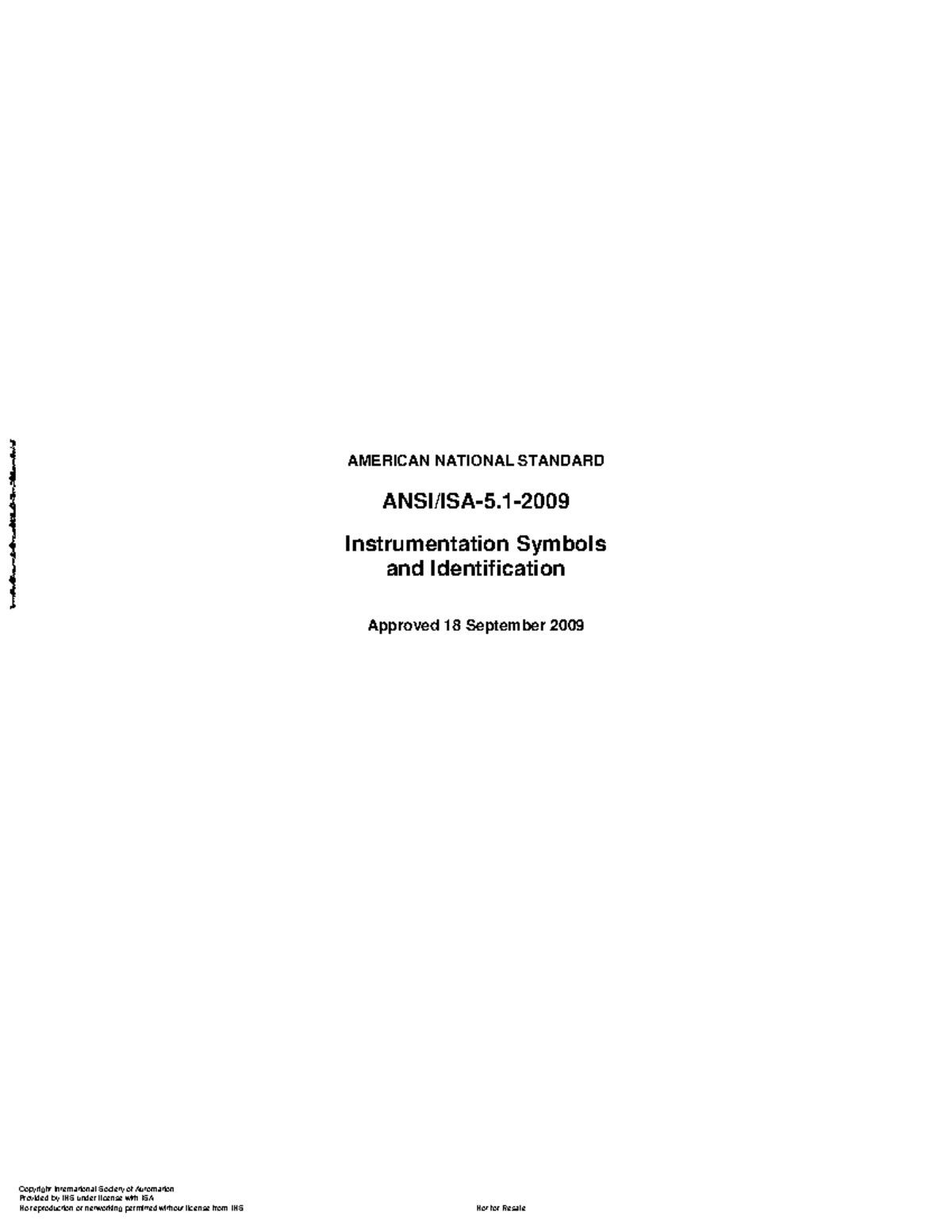 ISA 5: Instrumentation Symbols and Identification Standards - Studocu
