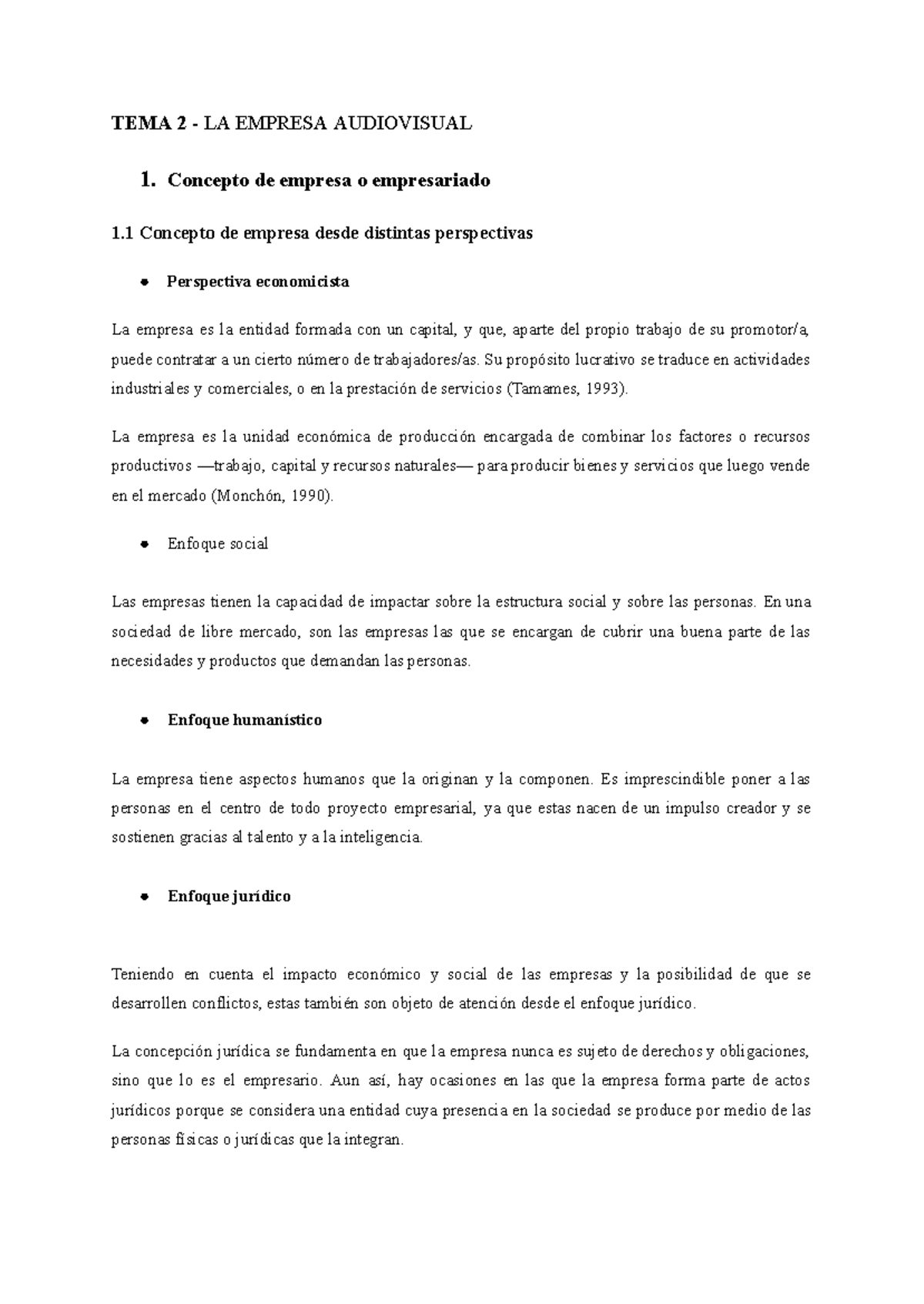 TEMA 2 - La Empresa Audiovisual: Conceptos y Perspectivas - Studocu