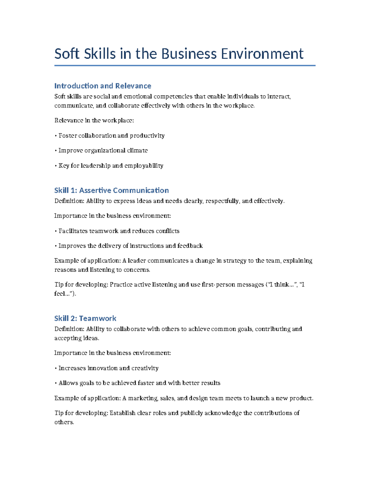 Soft Skills in the Business Environment: Importance & Applications ...