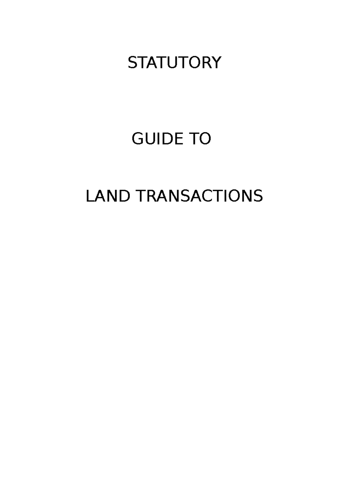 LAND Transactions-1 - Guidance on land transactions under land law in ...