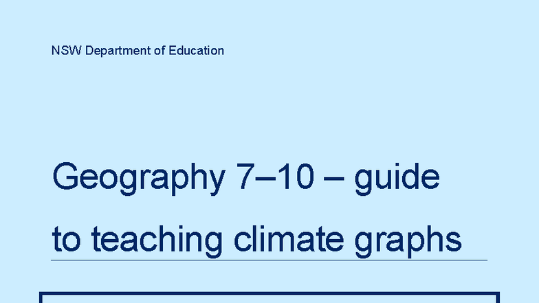 NSW Geography Guide: Teaching Climate Graphs Worksheet - Studocu