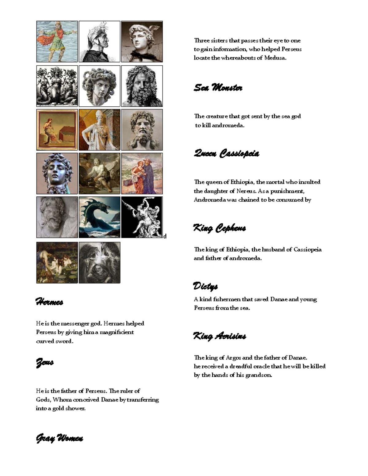 Greek Mythology: Key Figures and Their Roles in Perseus' Quest - Studocu