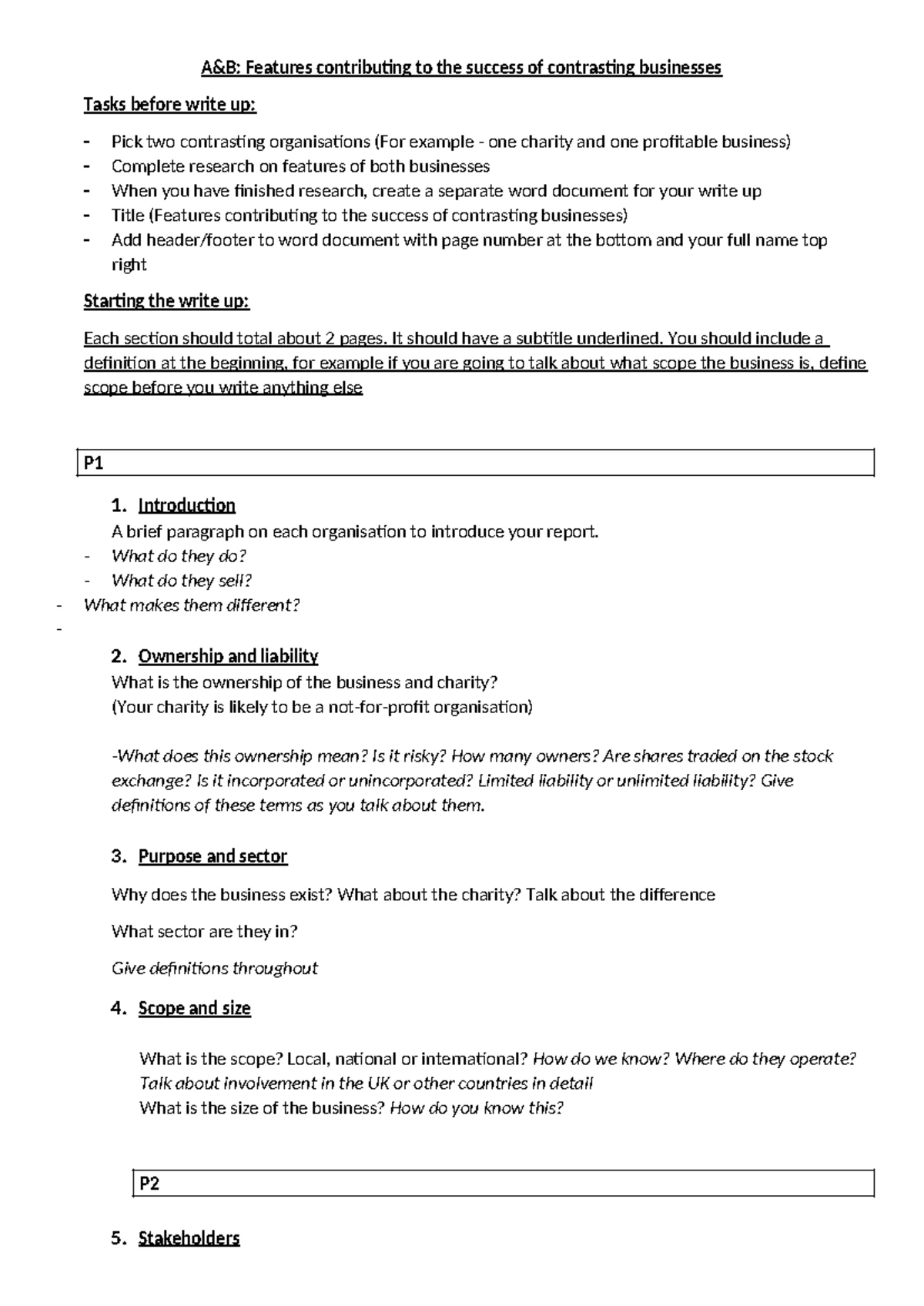 Unit 1 Exploring Business Specification - Pearson BTEC Level 3 National ...