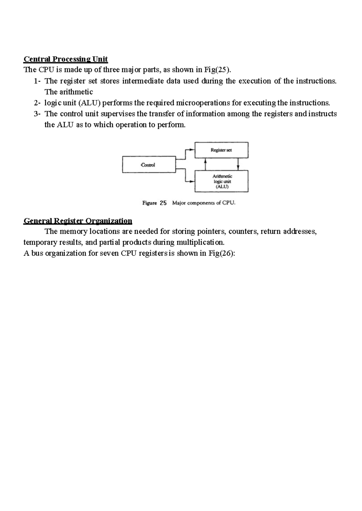 Unit 3: Central Processing Unit Overview and Instruction Formats - Studocu